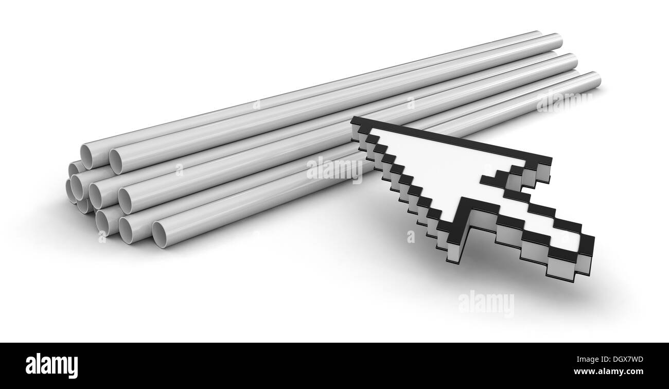 Cursor and Tubes (clipping path included Stock Photo - Alamy