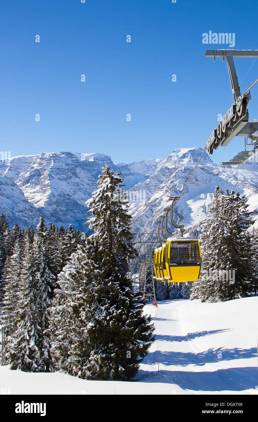 Slope on the skiing resort Elm. Switzerland Stock Photo - Alamy