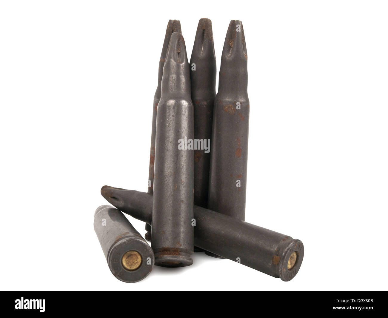 several old rusty bullets over white background Stock Photo - Alamy
