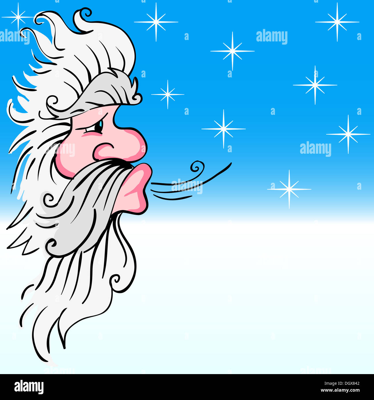 Santa Claus blowing wind Stock Photo - Alamy