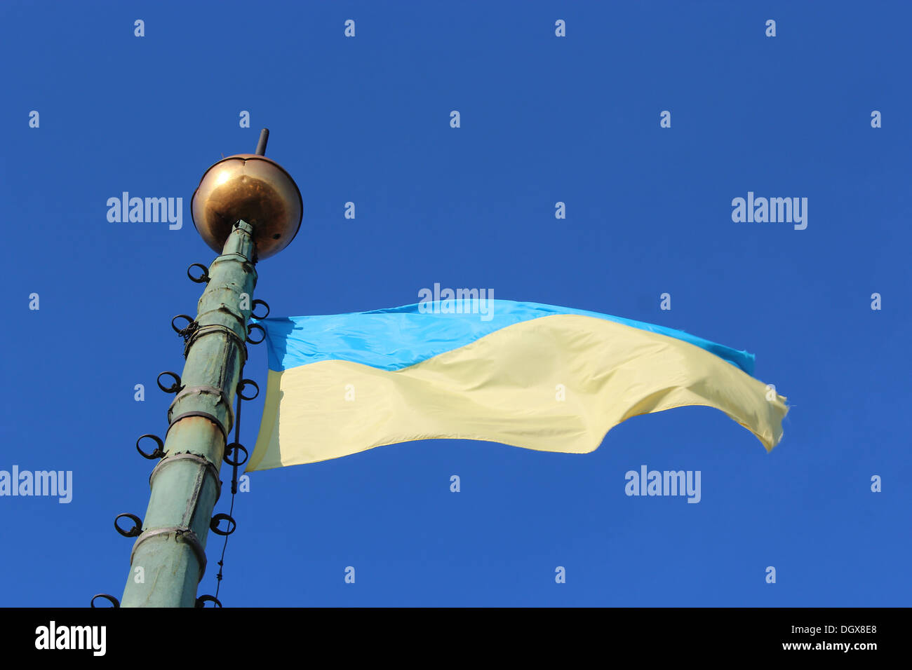 National flag of Ukraine with two strips yellow and blue Stock Photo ...