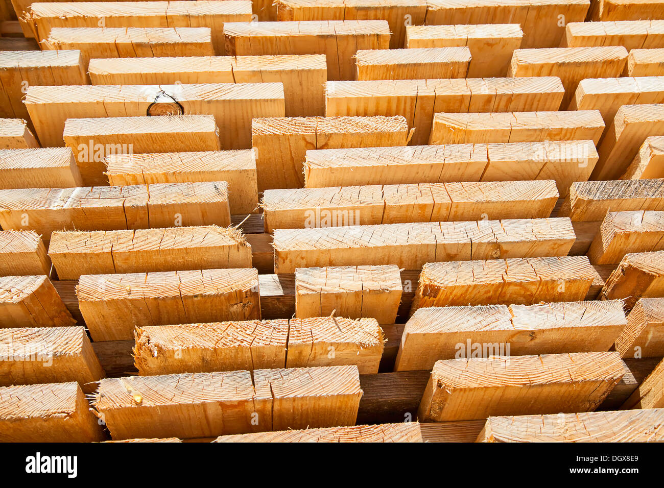 Stack of new wooden studs at the lumber yard Stock Photo - Alamy