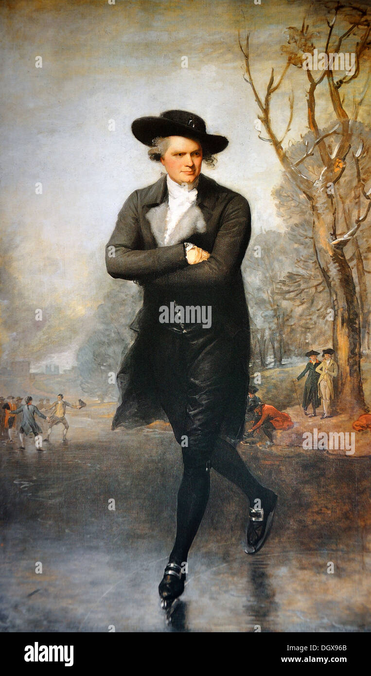 The Skater (Portrait of William Grant) - by Gilbert Stuart, 1782 Stock ...