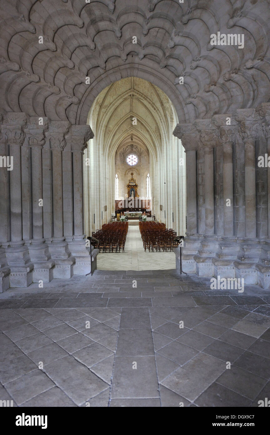 Portal of the Romanesque Church of Celles-sur-Belle, with a special ...