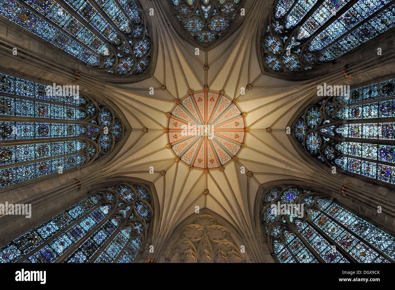 Ceiling in the Chapter House, York Minster, York, England, United ...