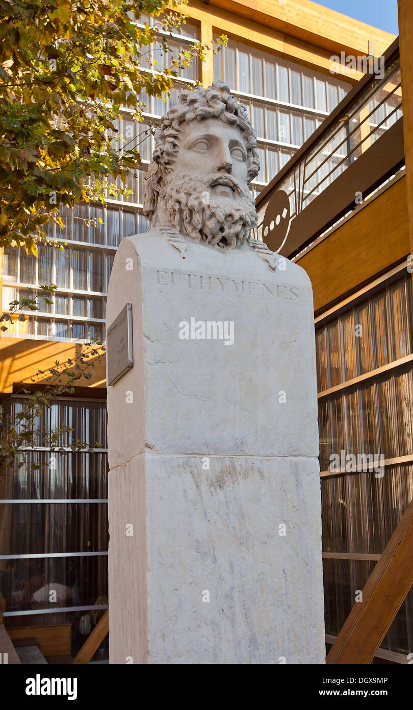 Bust of Euthymenes, Greek explorer from Massilia (Marseilles Stock ...