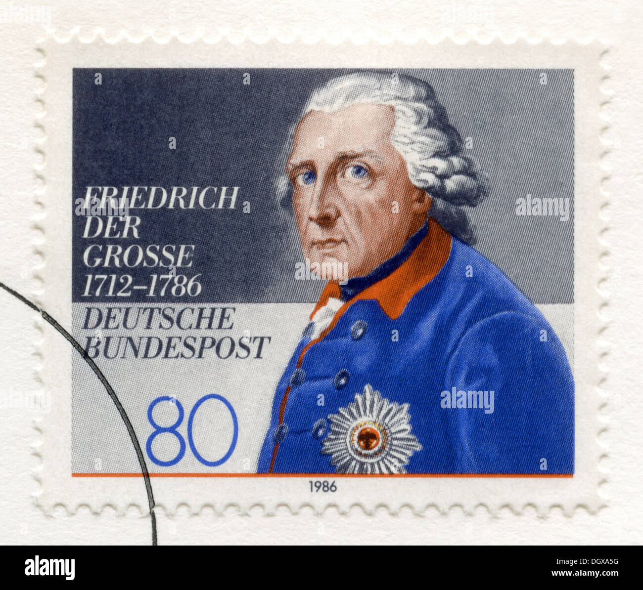 Germany postage stamp depicting King Frederick II of Prussia Stock ...