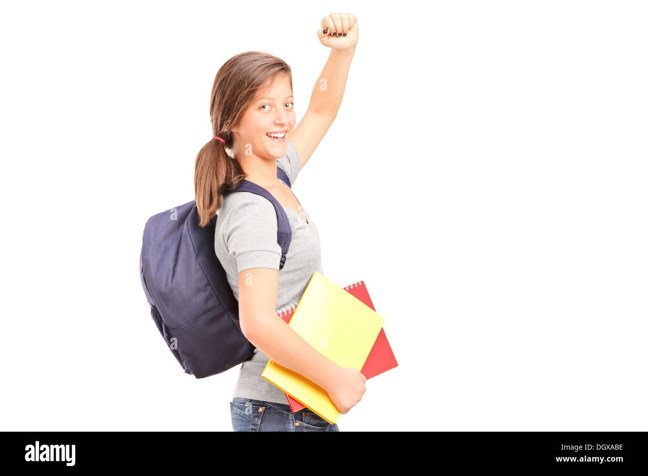 Happy female teenage student Stock Photo - Alamy