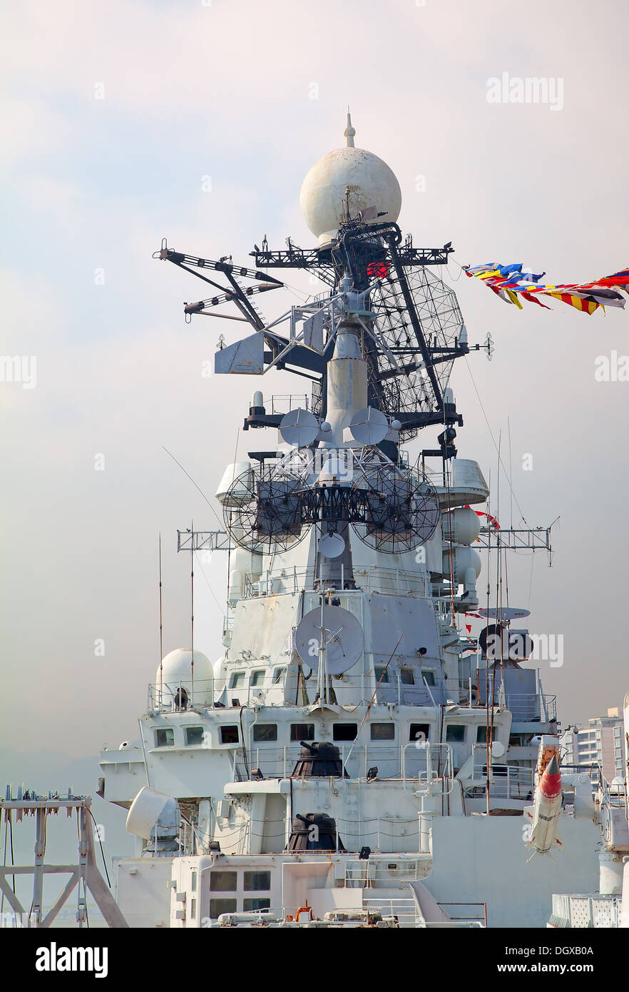 Navigation equipment of the modern battleship Stock Photo - Alamy
