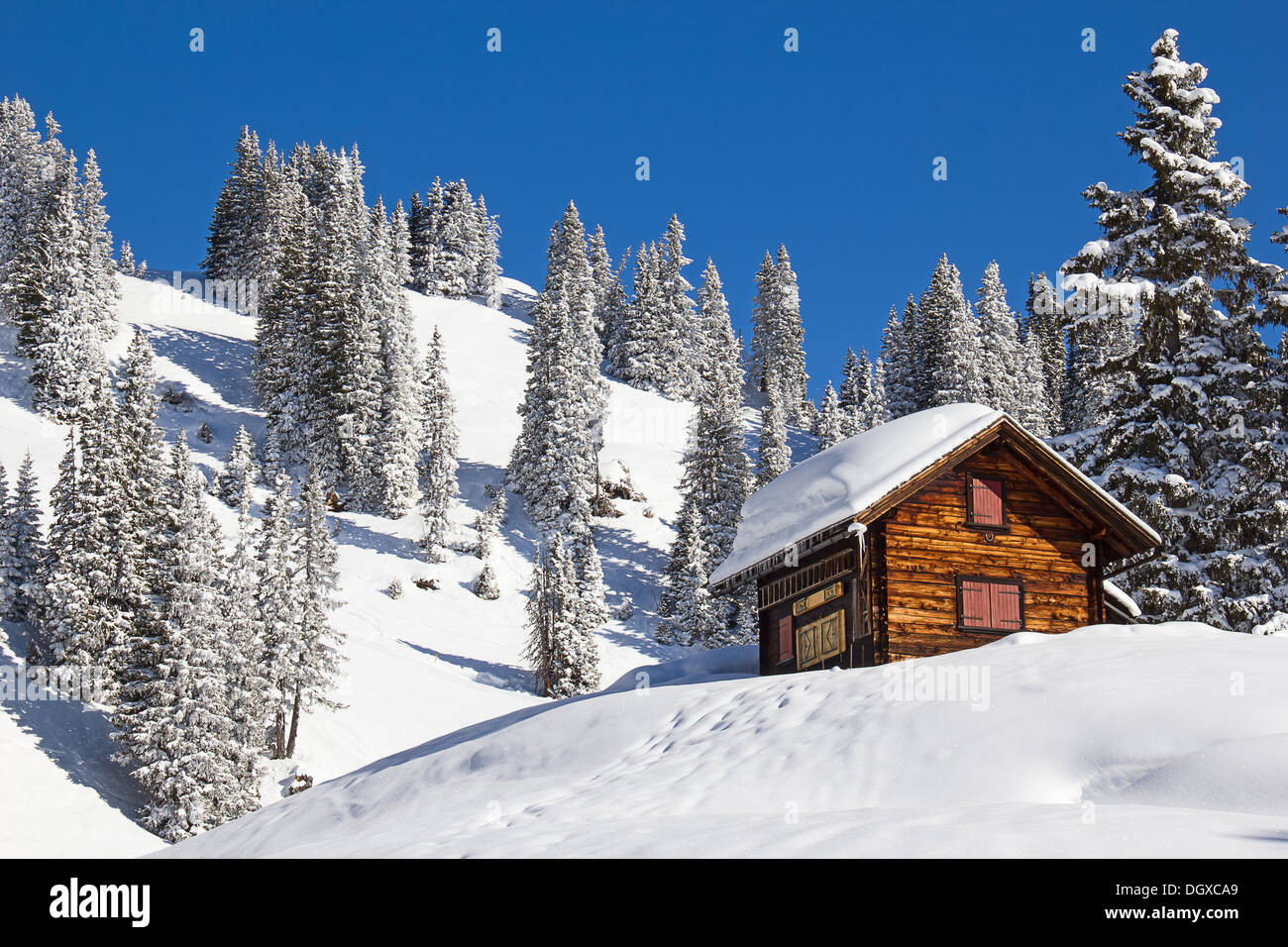 Winter in the swiss alps, Switzerland Stock Photo - Alamy