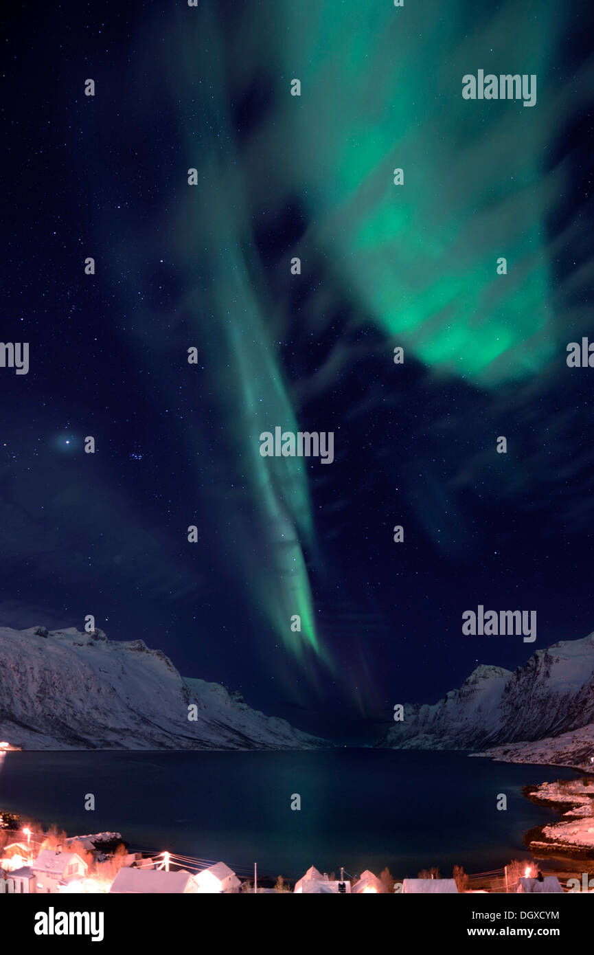 Aurora borealis over a city hi-res stock photography and images - Alamy
