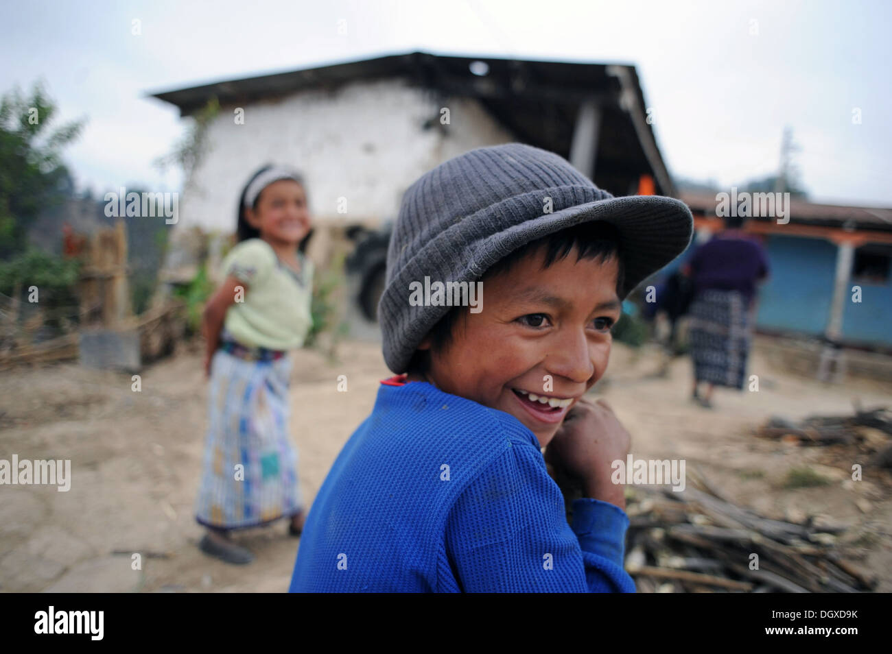 Guatemala children play in Caserio Panuca, Solola, Guatemala Stock ...