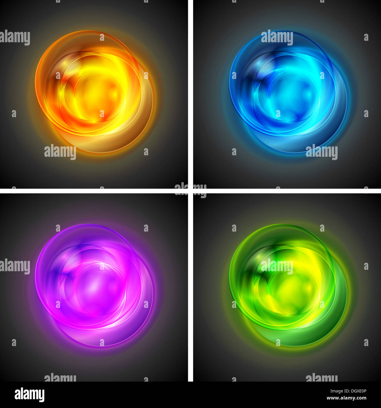 Abstract colourful shapes on the dark background. Vector illustration ...