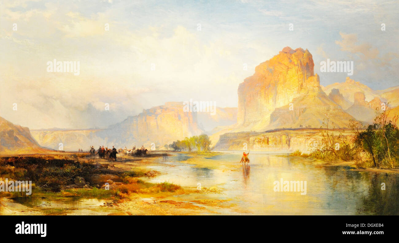 Green River Cliffs - by Thomas Moran, 1881 Stock Photo - Alamy