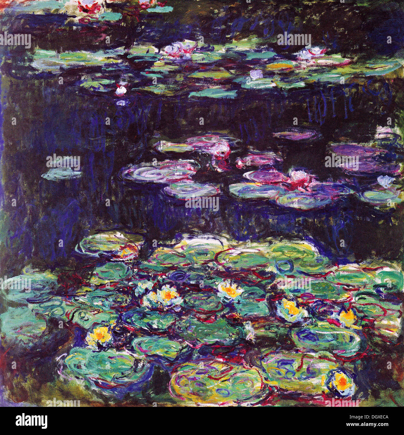 White and Yellow Water Lilies - by Claude Monet, 1915 Stock Photo - Alamy
