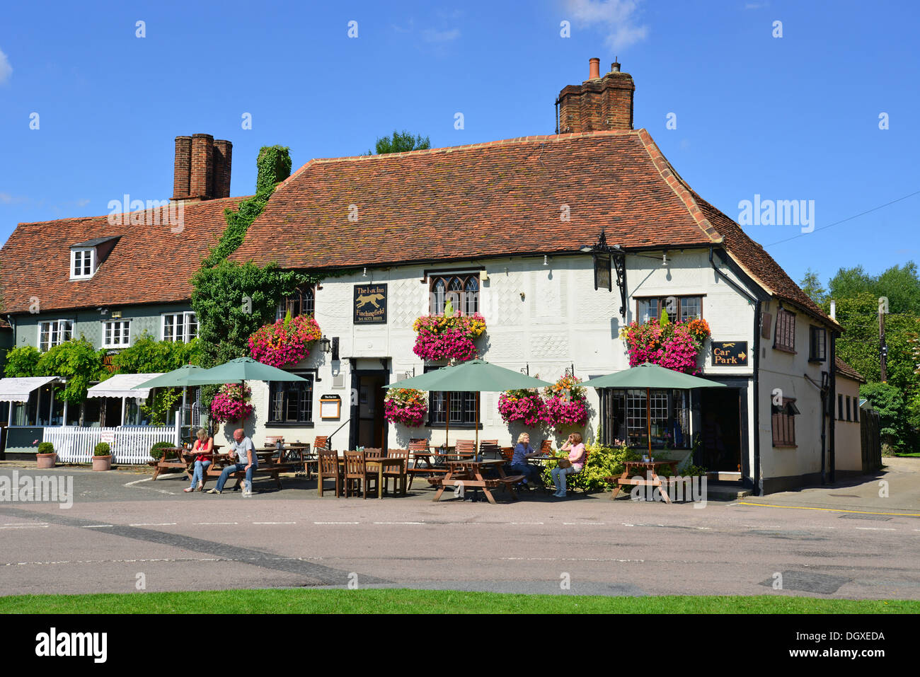 The Fox Inn on village green, Finchingfield, Essex, England, United ...