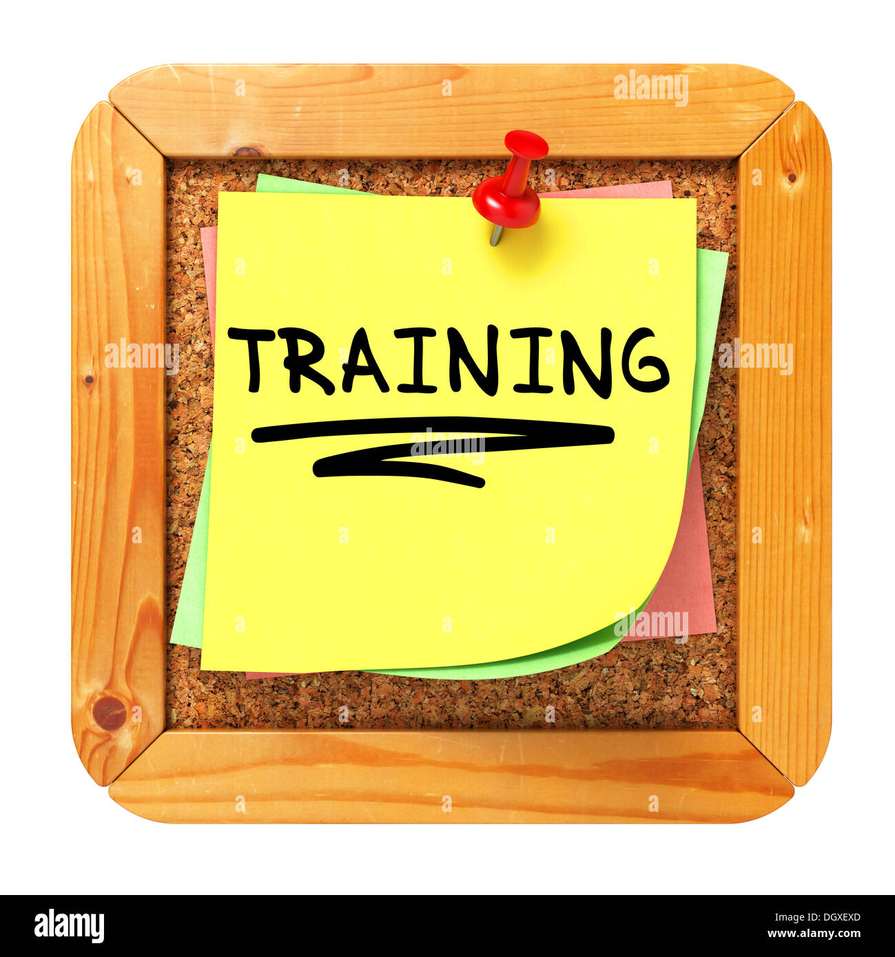 Training. Sticker on Bulletin Stock Photo - Alamy