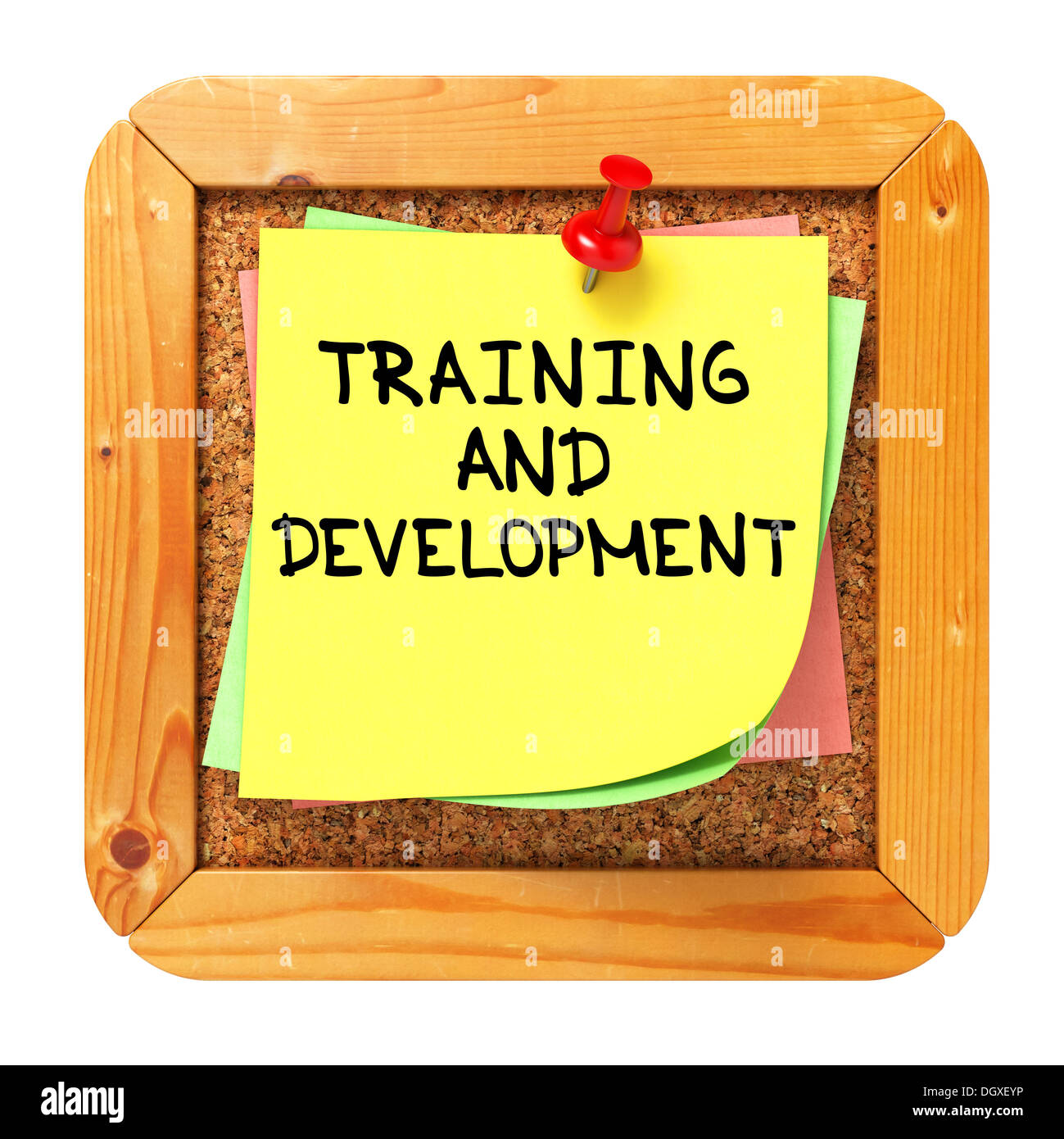 Training and Development. Sticker on Bulletin Stock Photo - Alamy