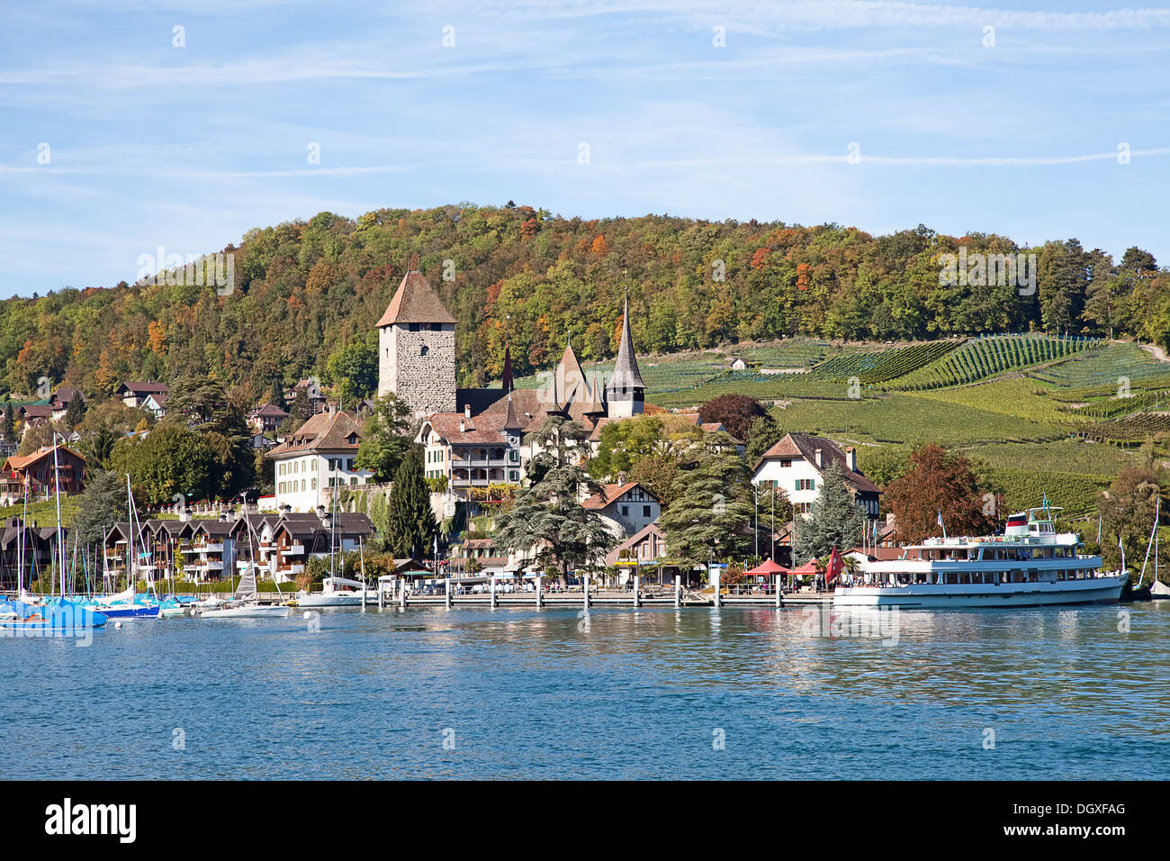 Spiez castle on the lake Thun, Switzerland Stock Photo - Alamy