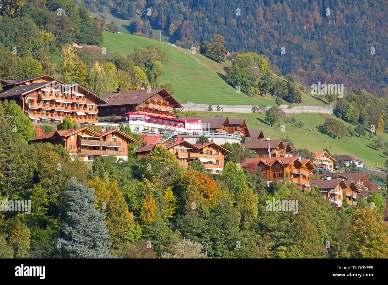 Gunten village on the lake Thun, Switzerland Stock Photo - Alamy