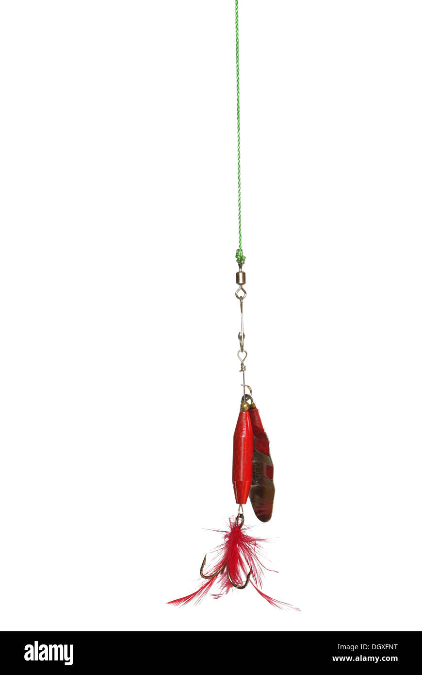 metal angling bait on white background Stock Photo - Alamy