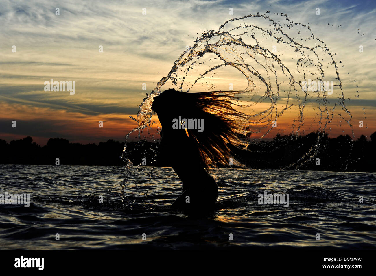 Woman Throwing Back Wet Hair High Resolution Stock Photography and ...