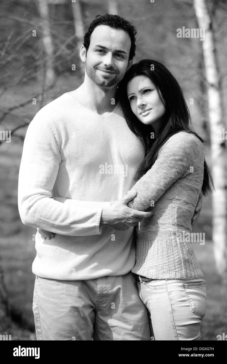 Tender young couple in love Black and White Stock Photos & Images - Alamy