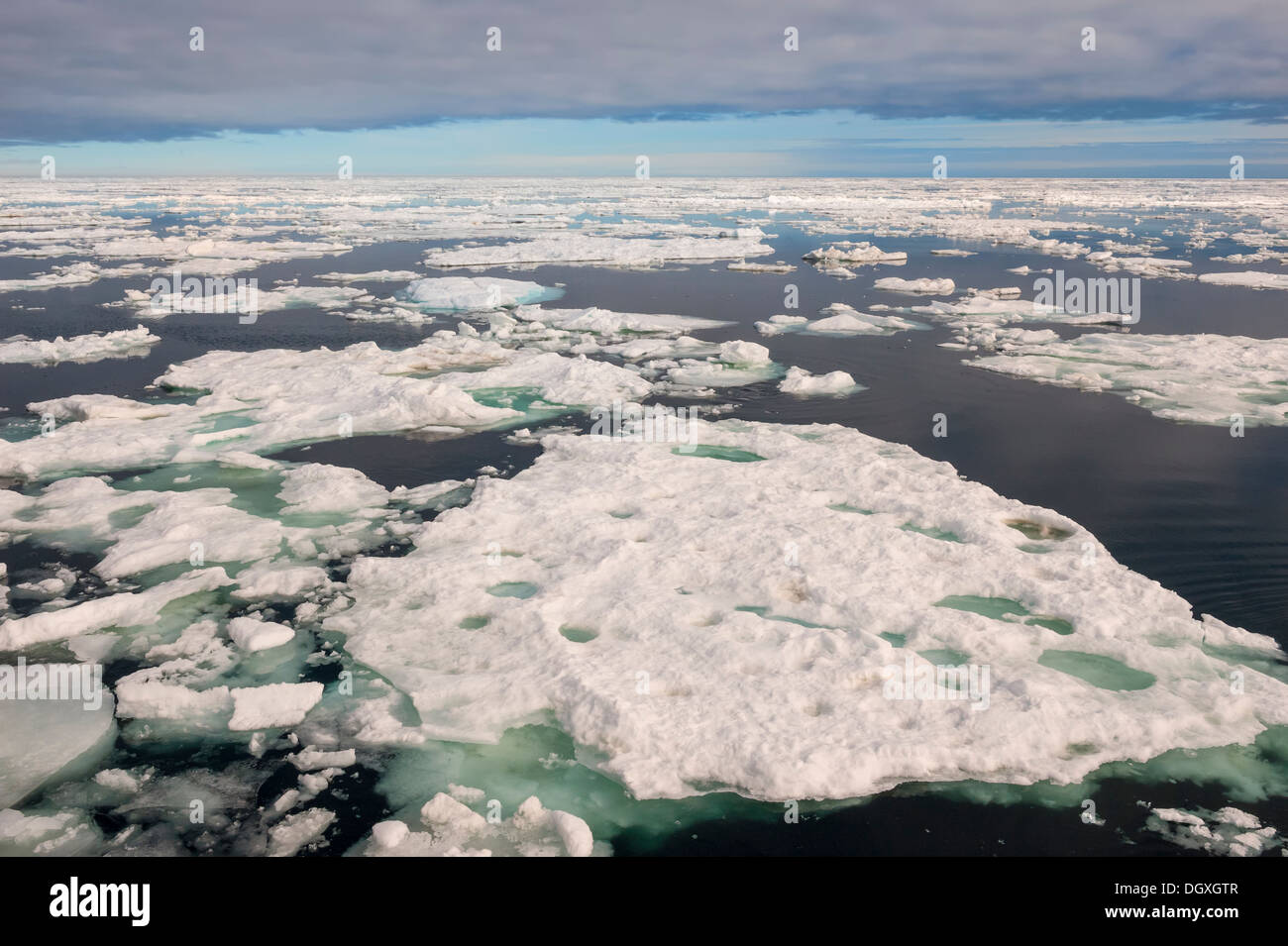 Pack Ice, Barents Sea, Spitsbergen East coast, Svalbard archipelago ...