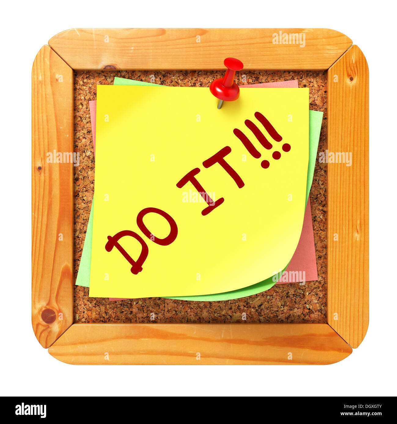 Do It. Yellow Sticker on Bulletin Stock Photo - Alamy