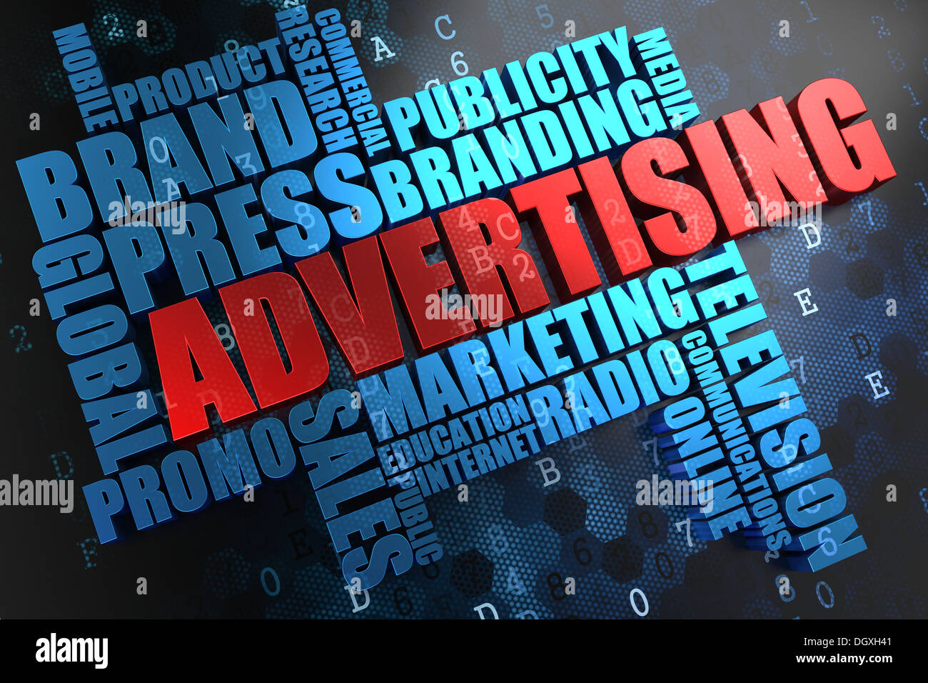 Advertising. Wordcloud Concept Stock Photo - Alamy