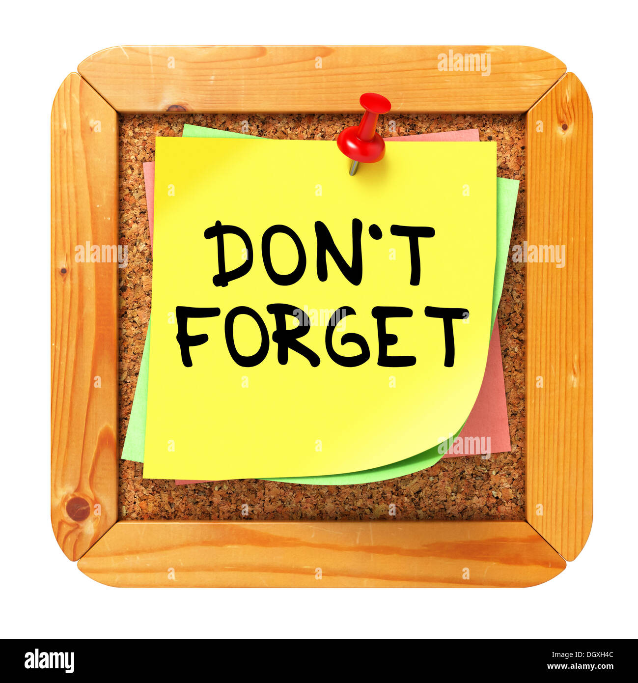 Dont forget reminder message on post it note hi-res stock photography ...