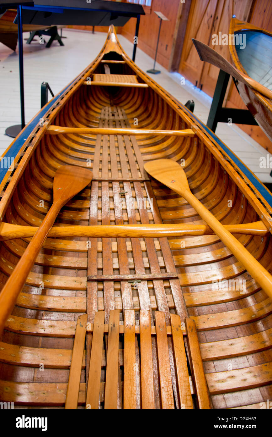 New York, Clayton. Antique Boat Museum. Vintage 12 foot long Rushton ...
