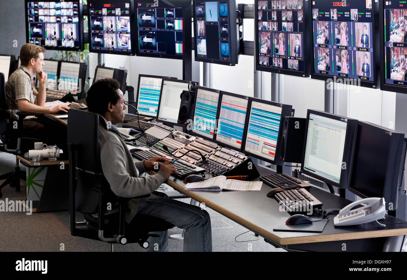 Technician at the Playout Center of ProSiebenSat.1 Media AG, where the ...