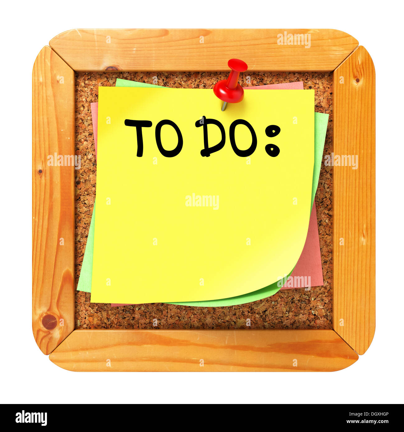 To Do. Yellow Sticker on Bulletin Stock Photo - Alamy