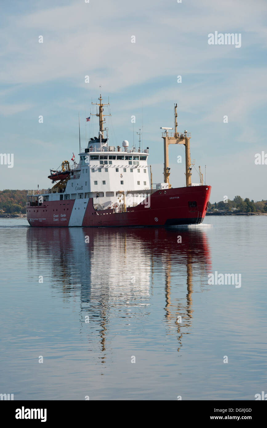 New York, St. Lawrence Seaway, Thousand Islands. Canadian Coast Guard ...
