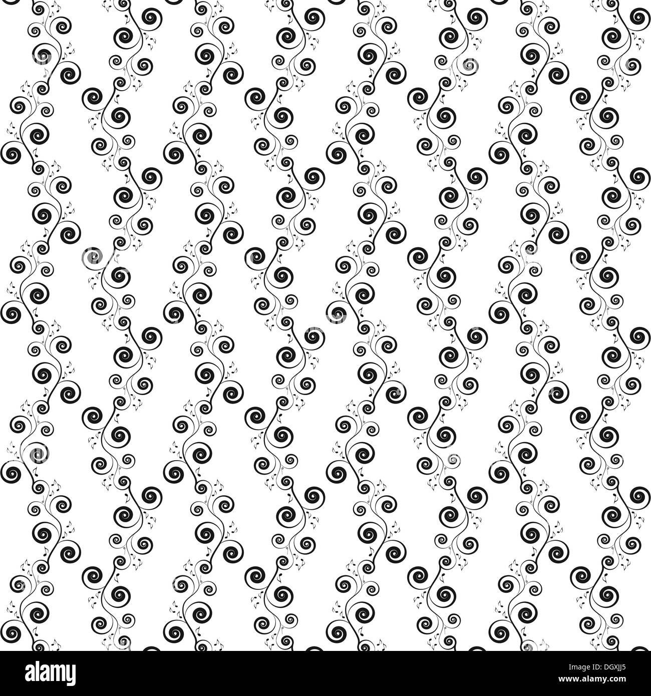 seamless floral and music notes pattern Stock Photo - Alamy