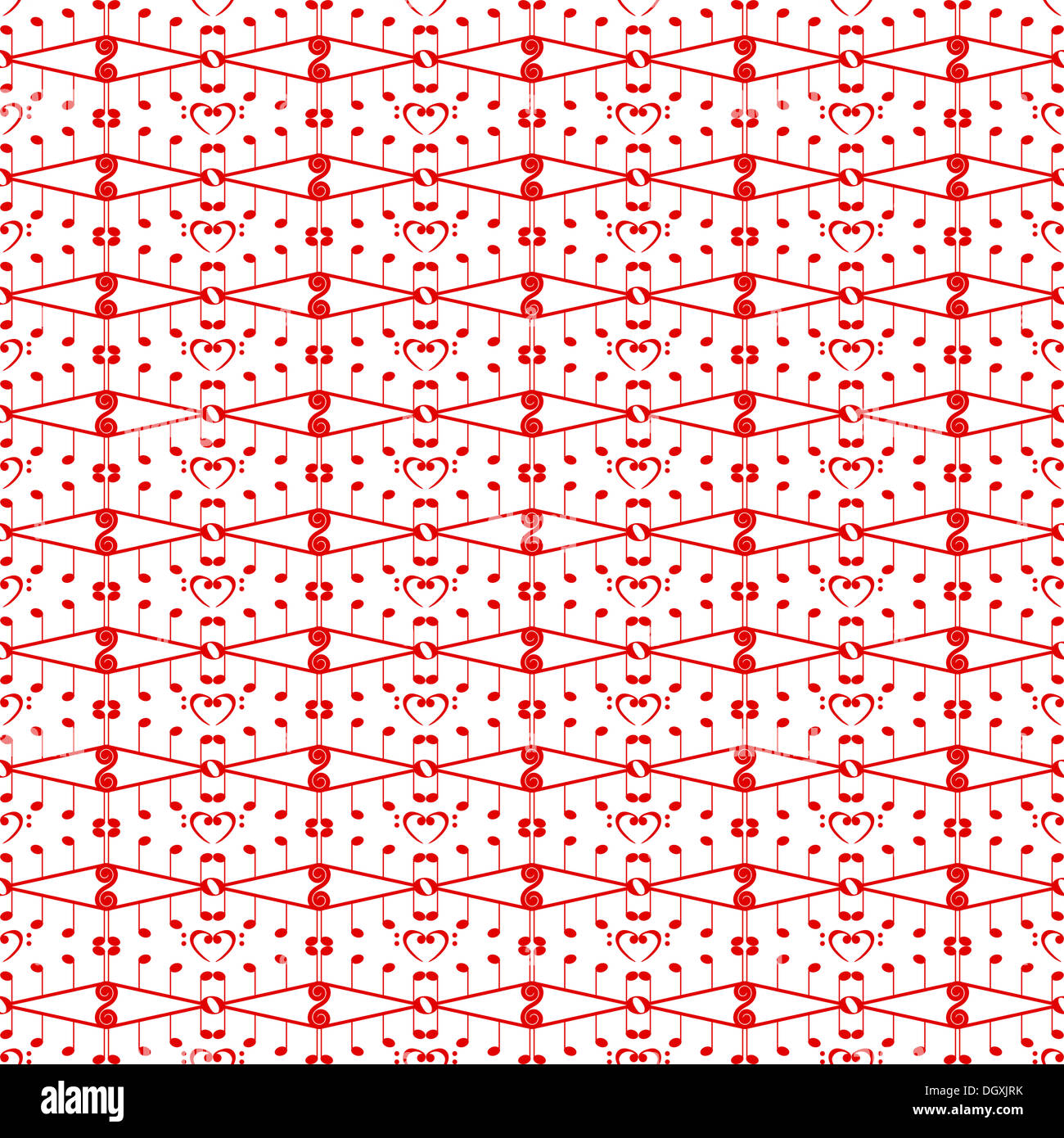 seamless floral and music notes pattern Stock Photo - Alamy