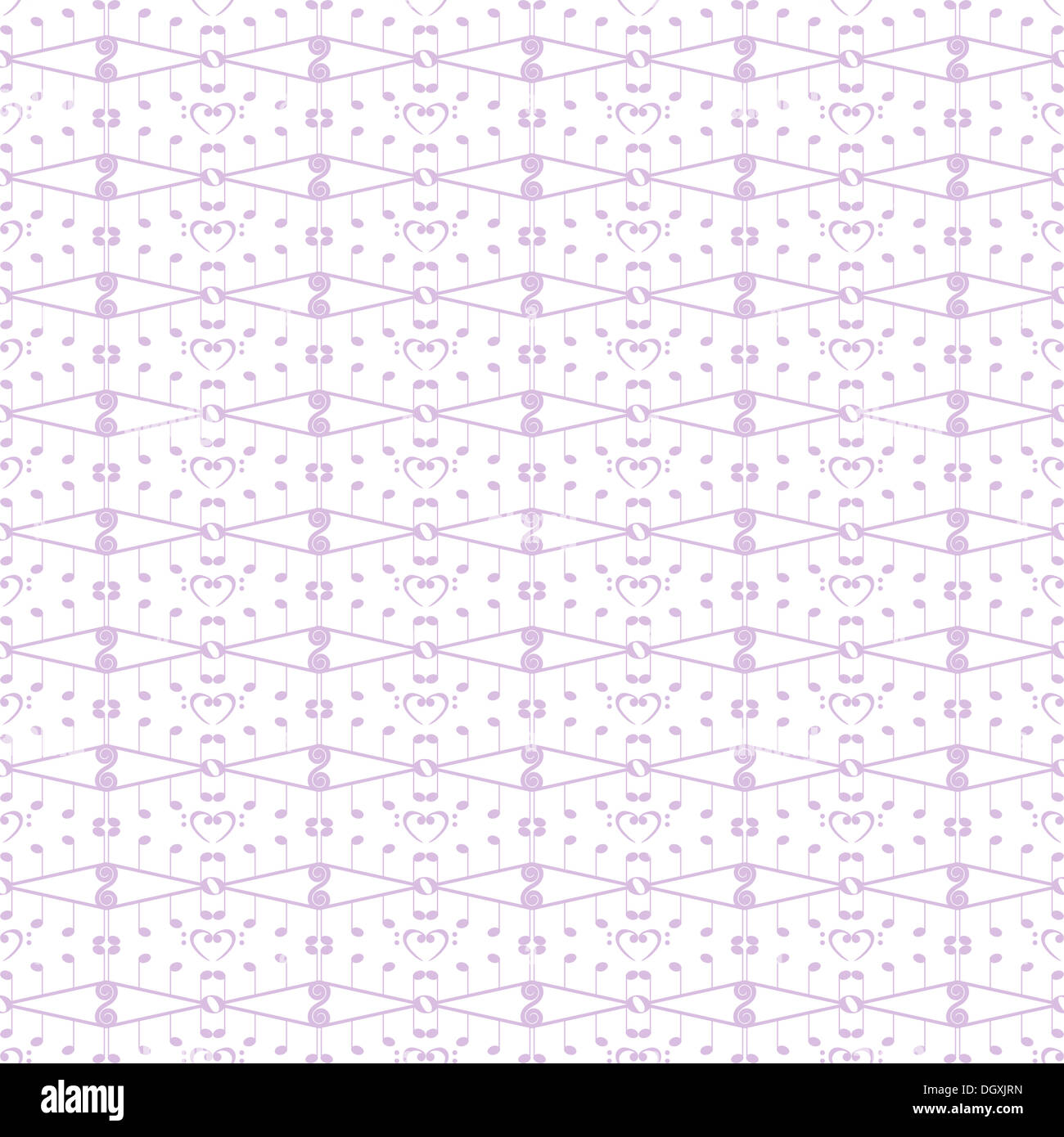 seamless floral and music notes pattern Stock Photo - Alamy