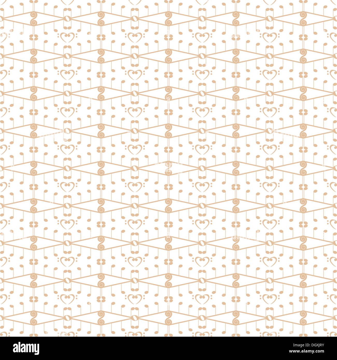 seamless floral and music notes pattern Stock Photo - Alamy