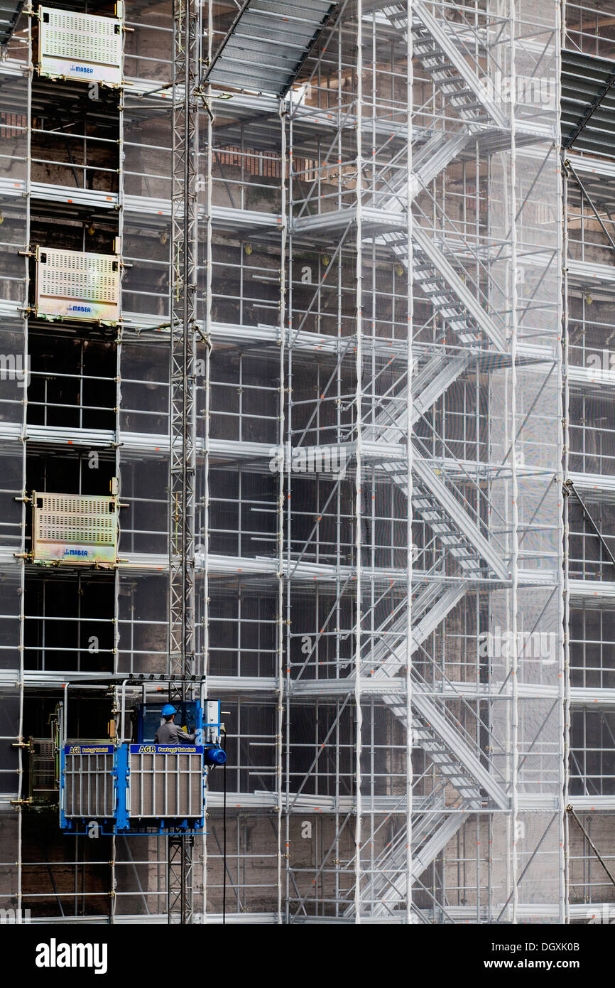 Scaffolding covers the Colosseum in Rome while it undergoes maintenance ...