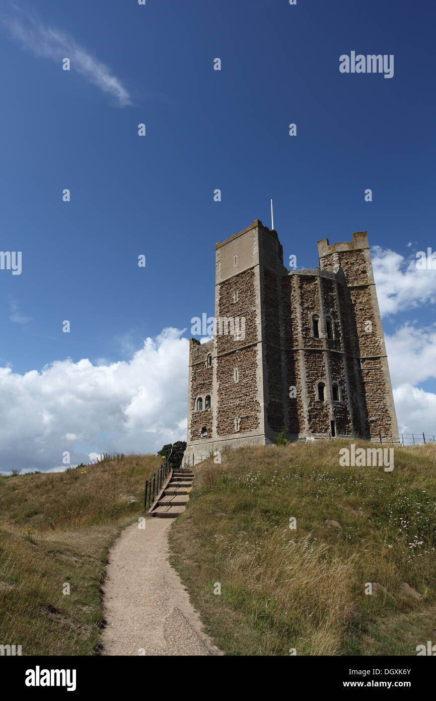 The well-preserved polygonal keep of Orford castle, built by Henry II ...