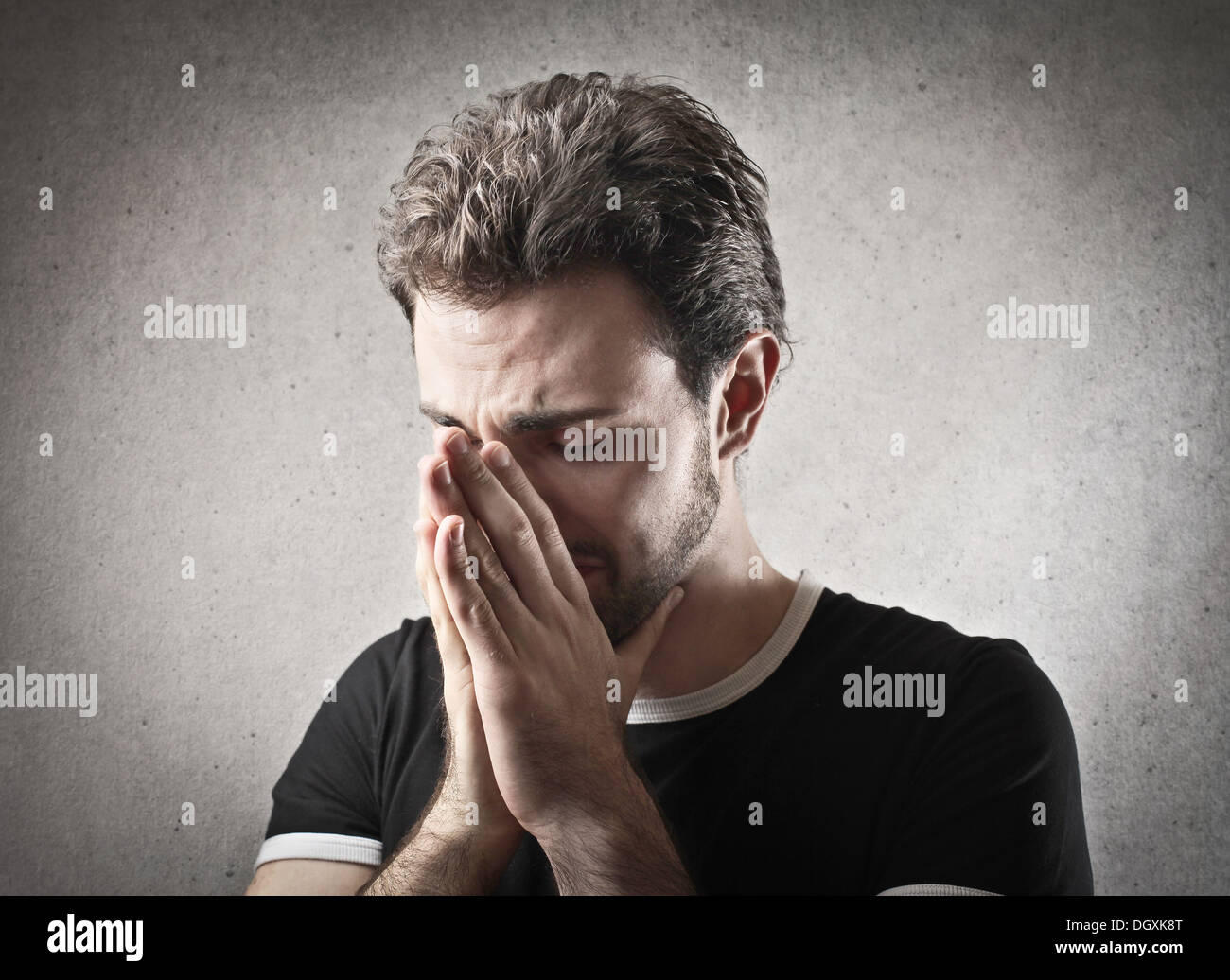 Portrait of a desperate man Stock Photo - Alamy