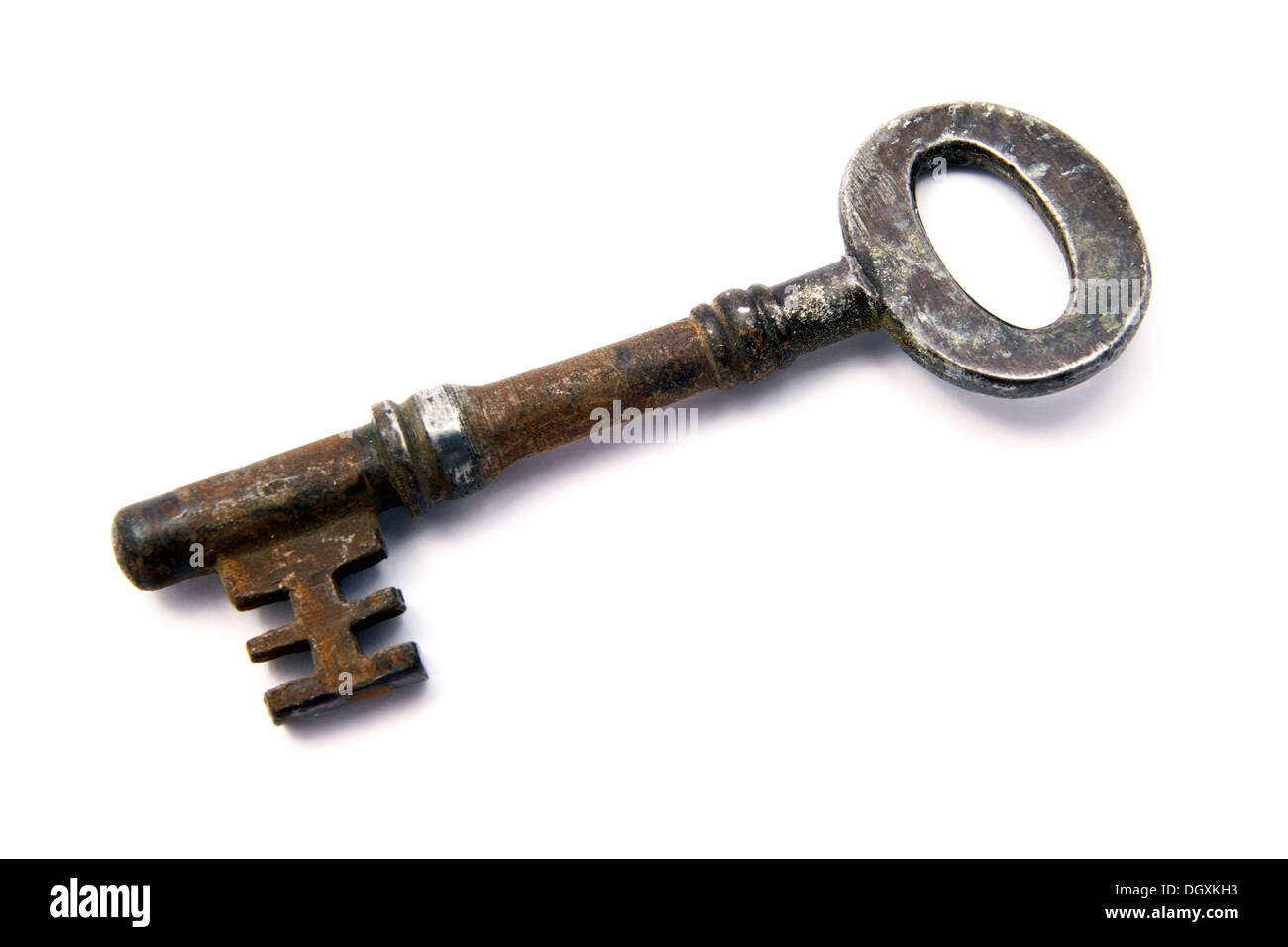 Big old key closeup on white background Stock Photo - Alamy