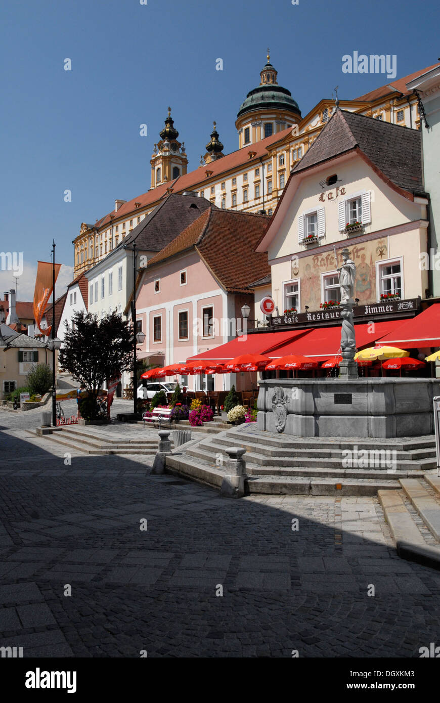 Melk town square melk abbey hi-res stock photography and images - Alamy