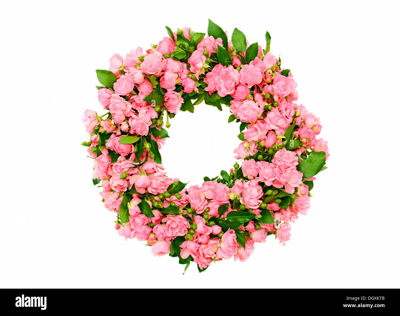 Floral wreath pink roses hi-res stock photography and images - Alamy