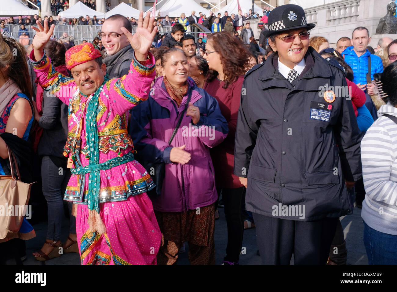 Ethnic female police officer participates in Diwali 2013 celebrations ...