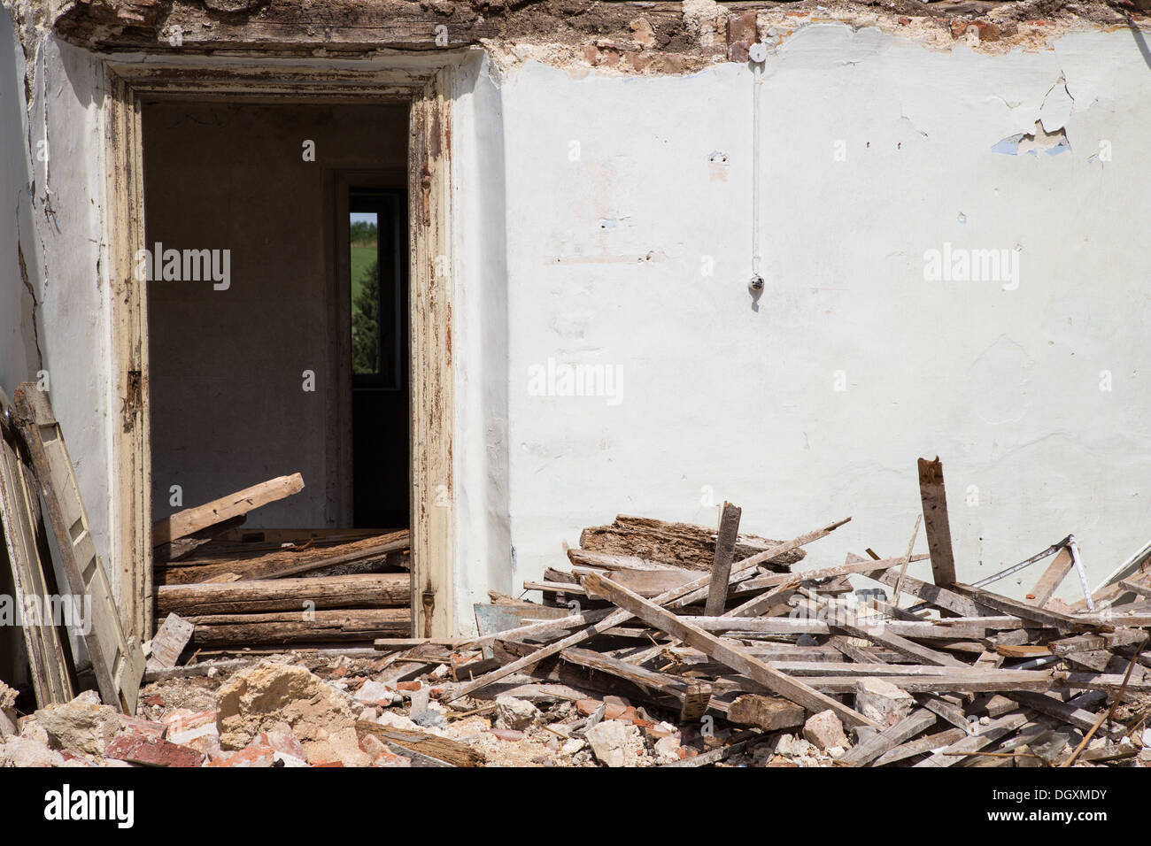 Door into a demolished house Stock Photo - Alamy