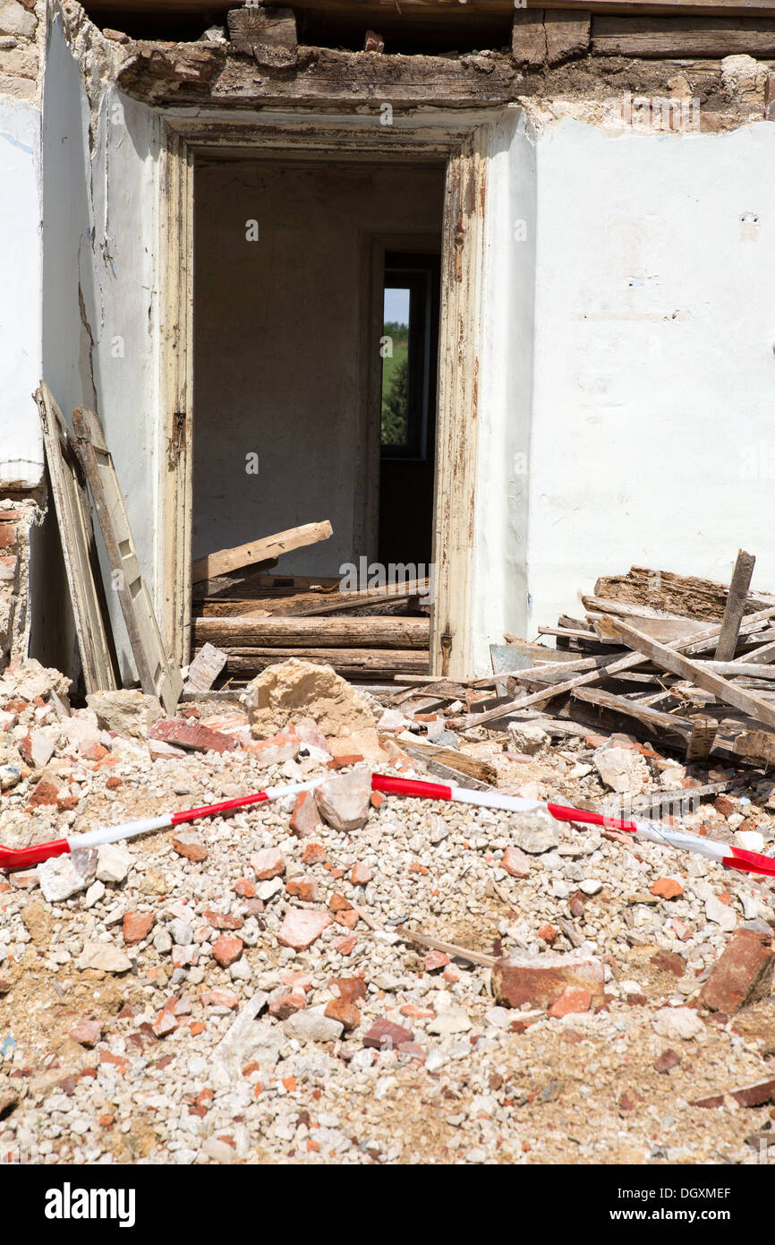 Door into a demolished house Stock Photo - Alamy