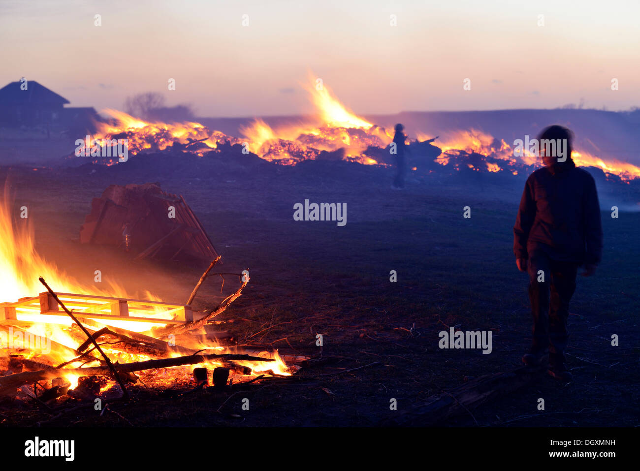 "May-blaze" bonfire in celebration of spring and the beginning of light ...