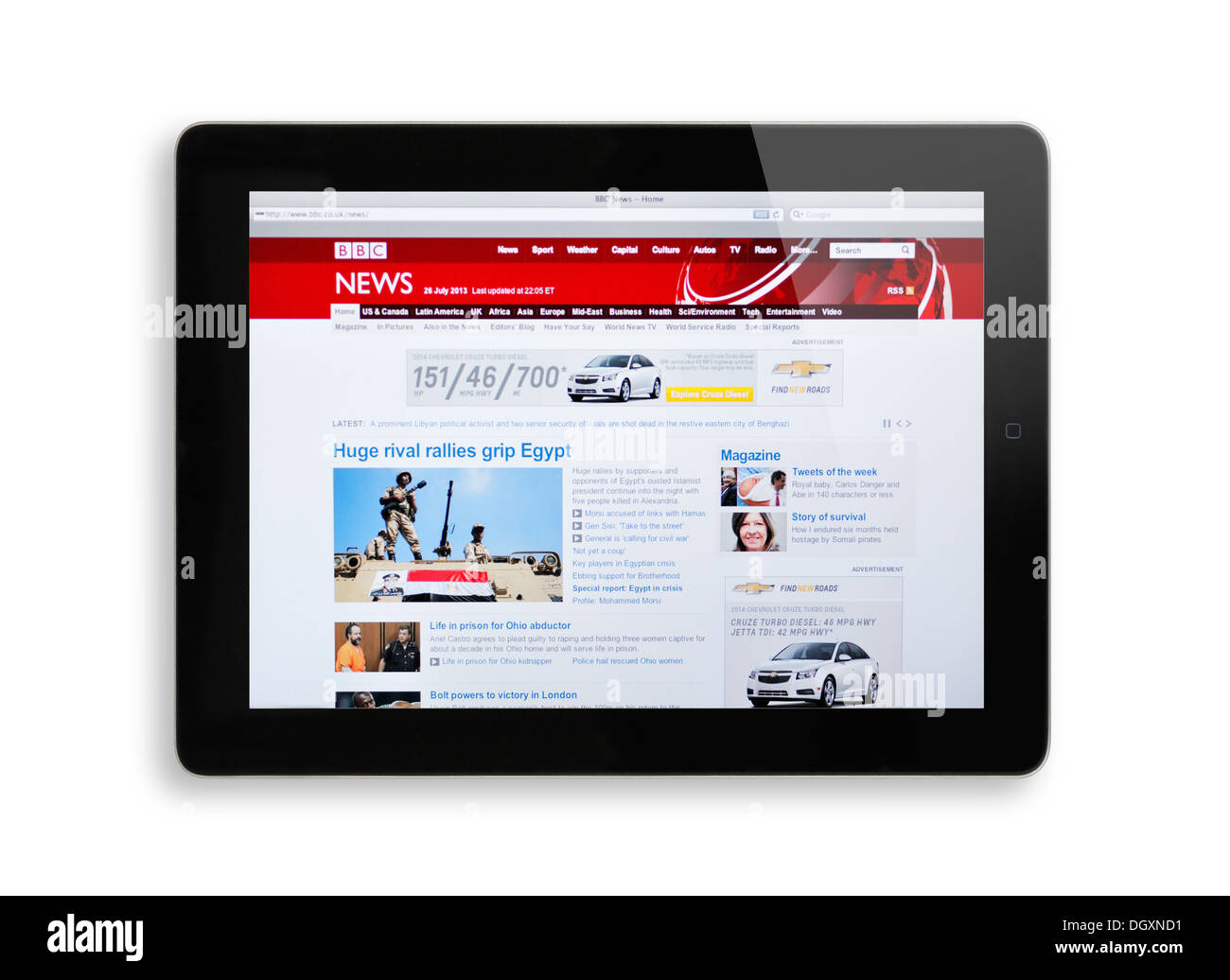BBC website on iPad screen Stock Photo - Alamy
